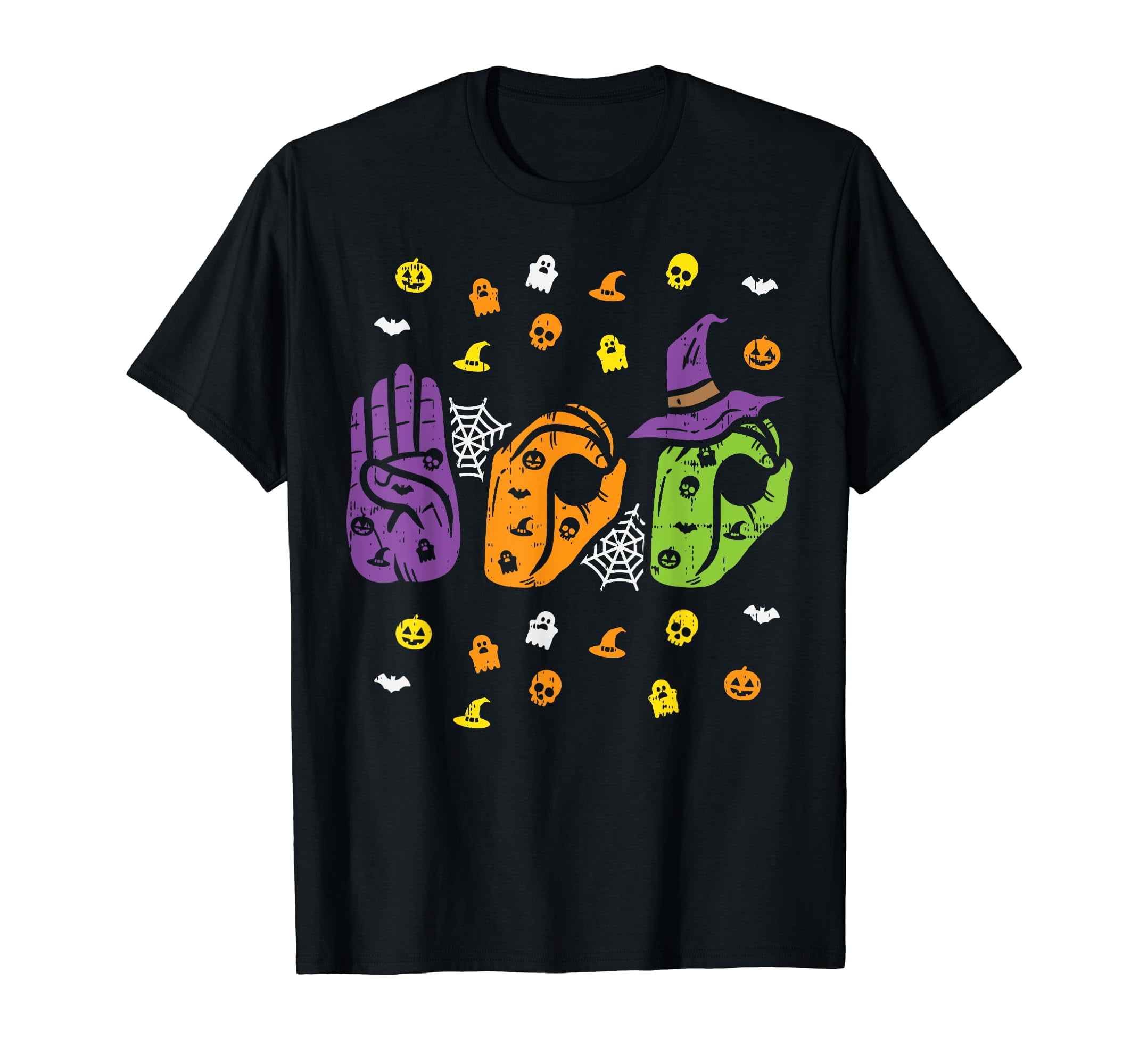 Boo Hands American Sign Language Pride ASL Halloween T-Shirt - Walmart.com