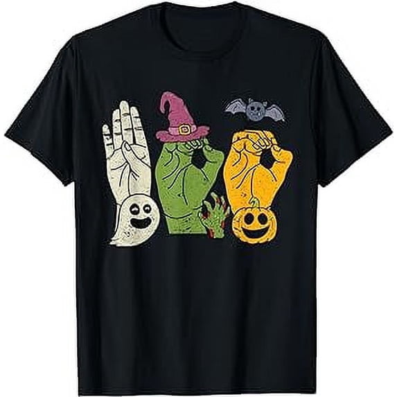 Boo Hands American Sign Language Pride ASL Halloween Witch T-Shirt ...