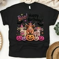 Boo! Happy Birthday T-Shirt | Cute Cow Halloween Birthday Graphic Tee ...
