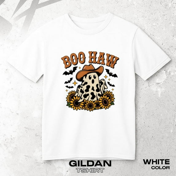 Boo Haw Cow Ghost Funny Western Cowboy Ghostly Halloween Costume Pun ...