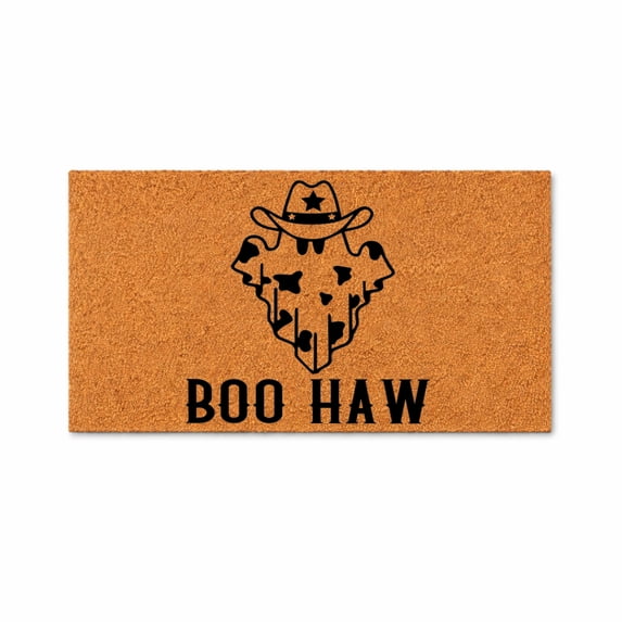 Boo Haw Doormat, Western Ghost Cowboy Welcome Mat, Halloween Front Door ...