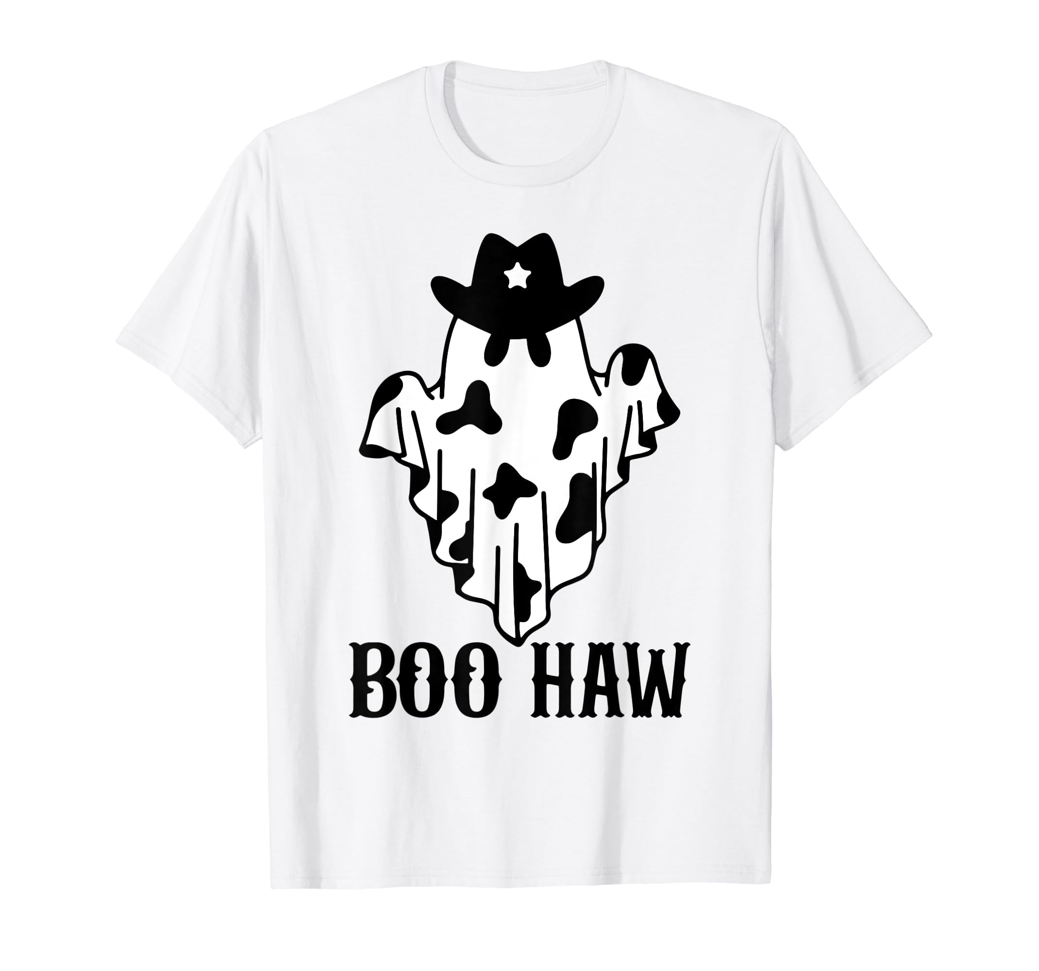 Boo Haw Funny Halloween Costume Ghost Western Spooky Season T-Shirt ...