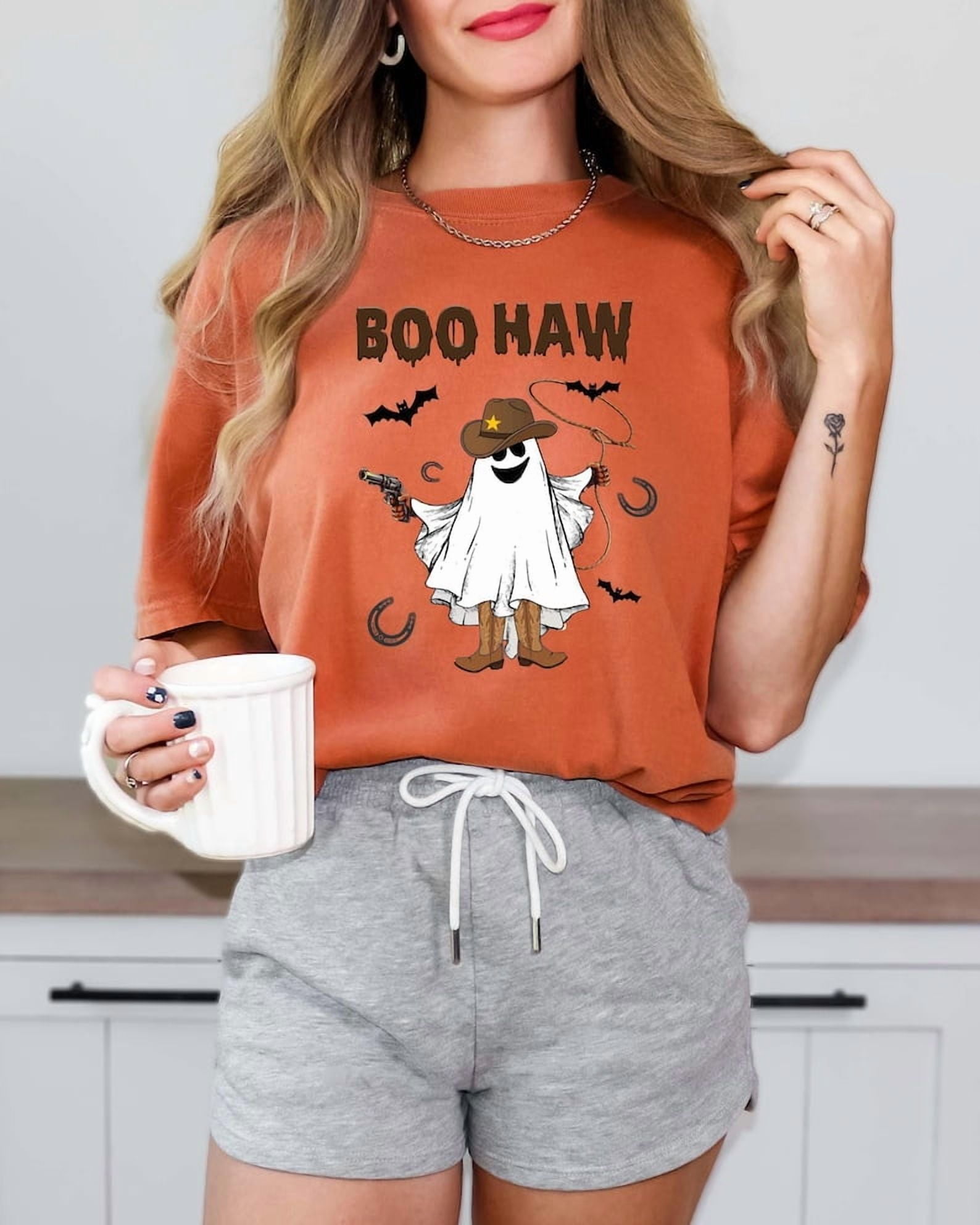 Boo Haw Shirt, Funny Ghost Cowboy Tee, Western Halloween Shirt, Spooky ...