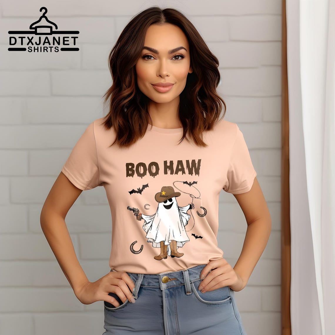 Boo Haw T-Shirt, Ghost Cowboy Shirt, Western Tee, Spooky Fall Costume, Country Girl Gift ...