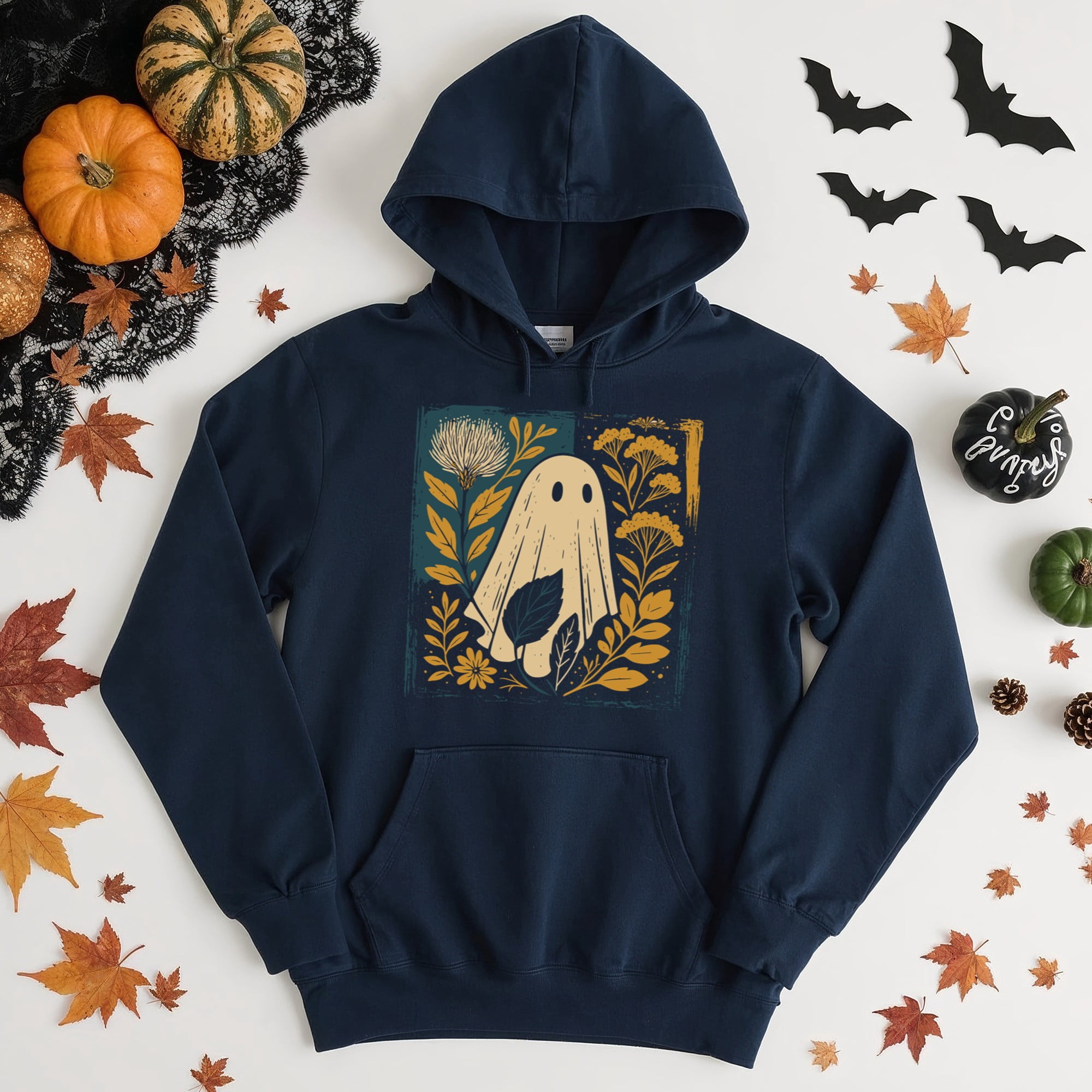Boo! Hoodie – Vintage Ghostly Illustration – Halloween Apparel – For ...