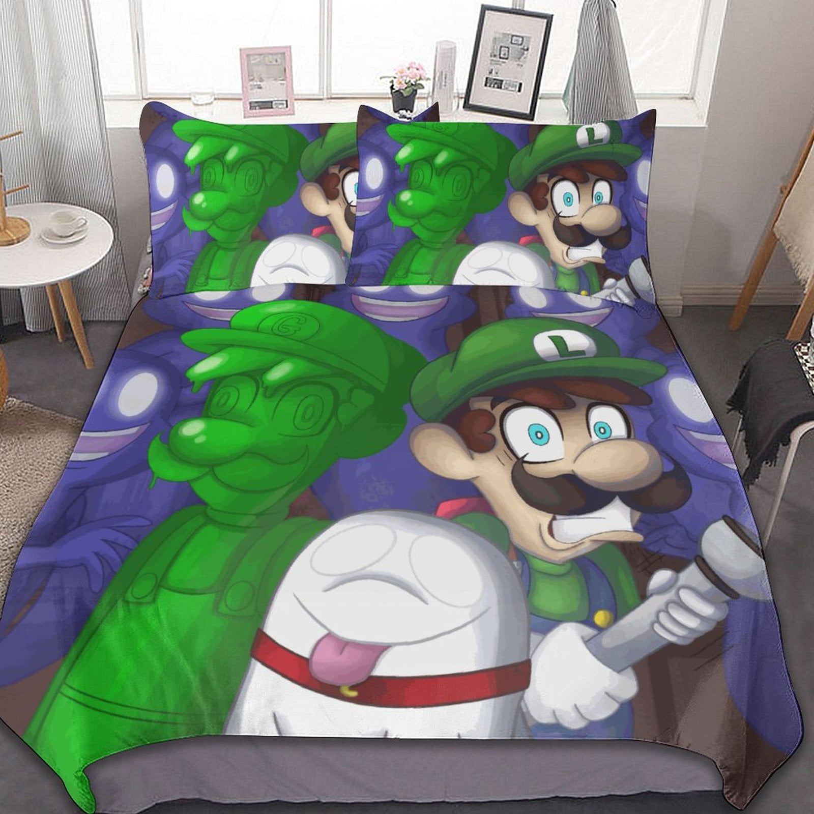 Boo Horror Luigi's Mansion 3 Piece Bedding Sets Decor Comforter Sets ...