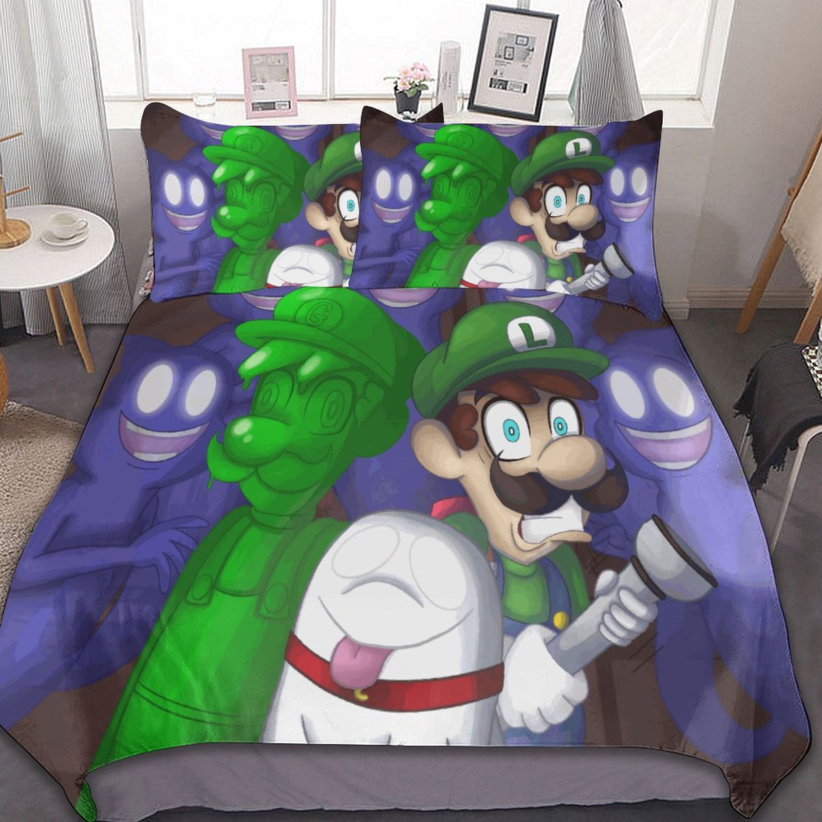 Boo Horror Luigi's Mansion 3 Piece Bedding Sets Decor Comforter Sets ...