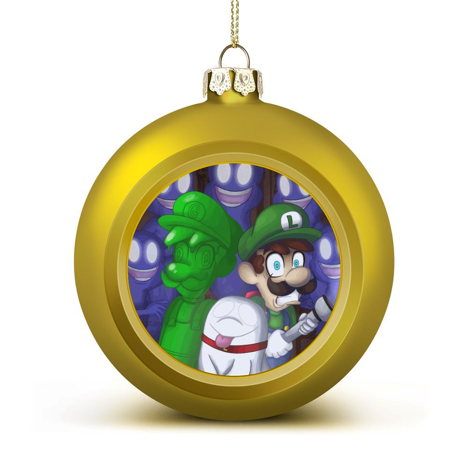Boo Horror Luigi's Mansion Christmas Balls Decor Sparkling Christmas ...