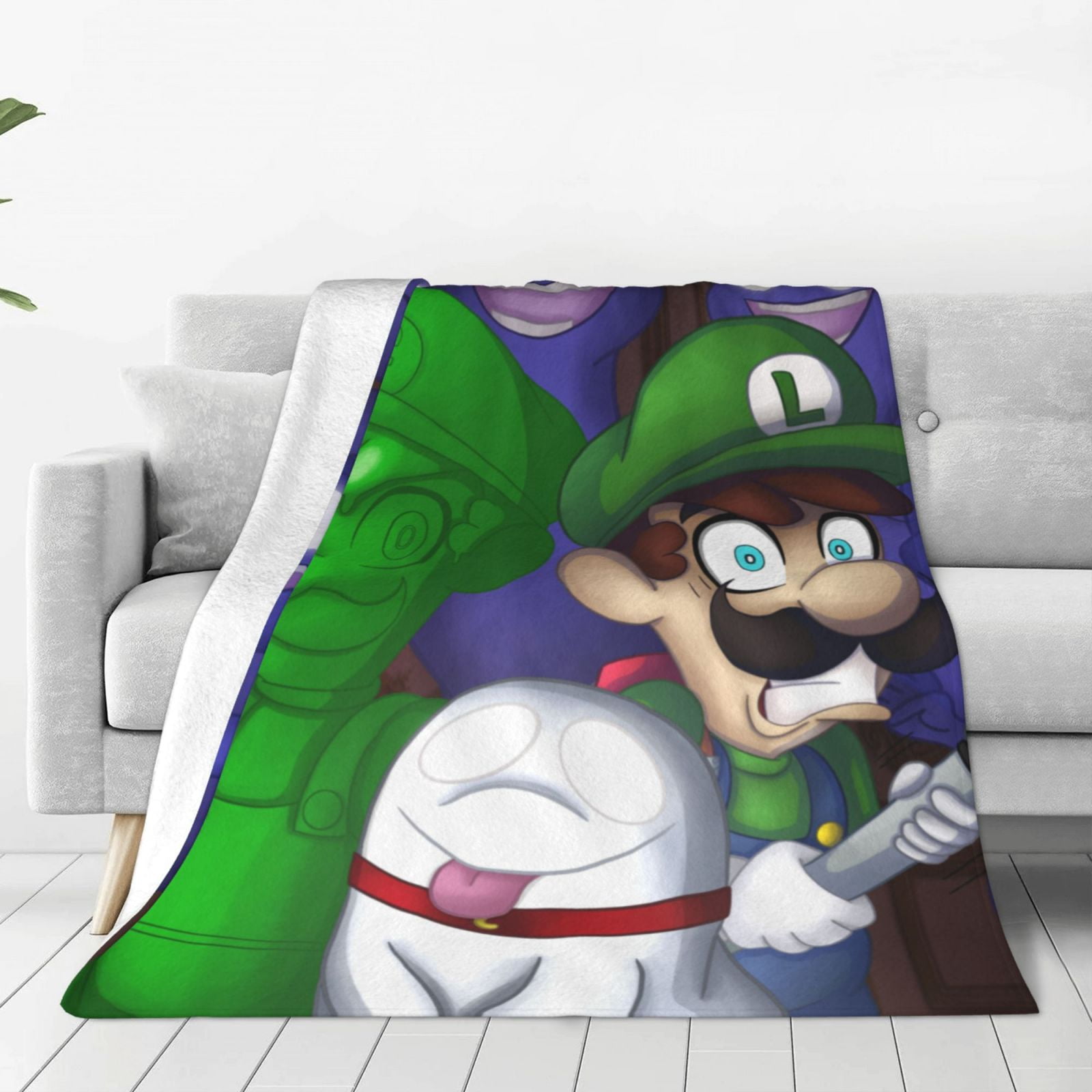 Boo Horror Luigi's Mansion Flannel Blanket Cozy Ultra-Soft Micro Fleece ...