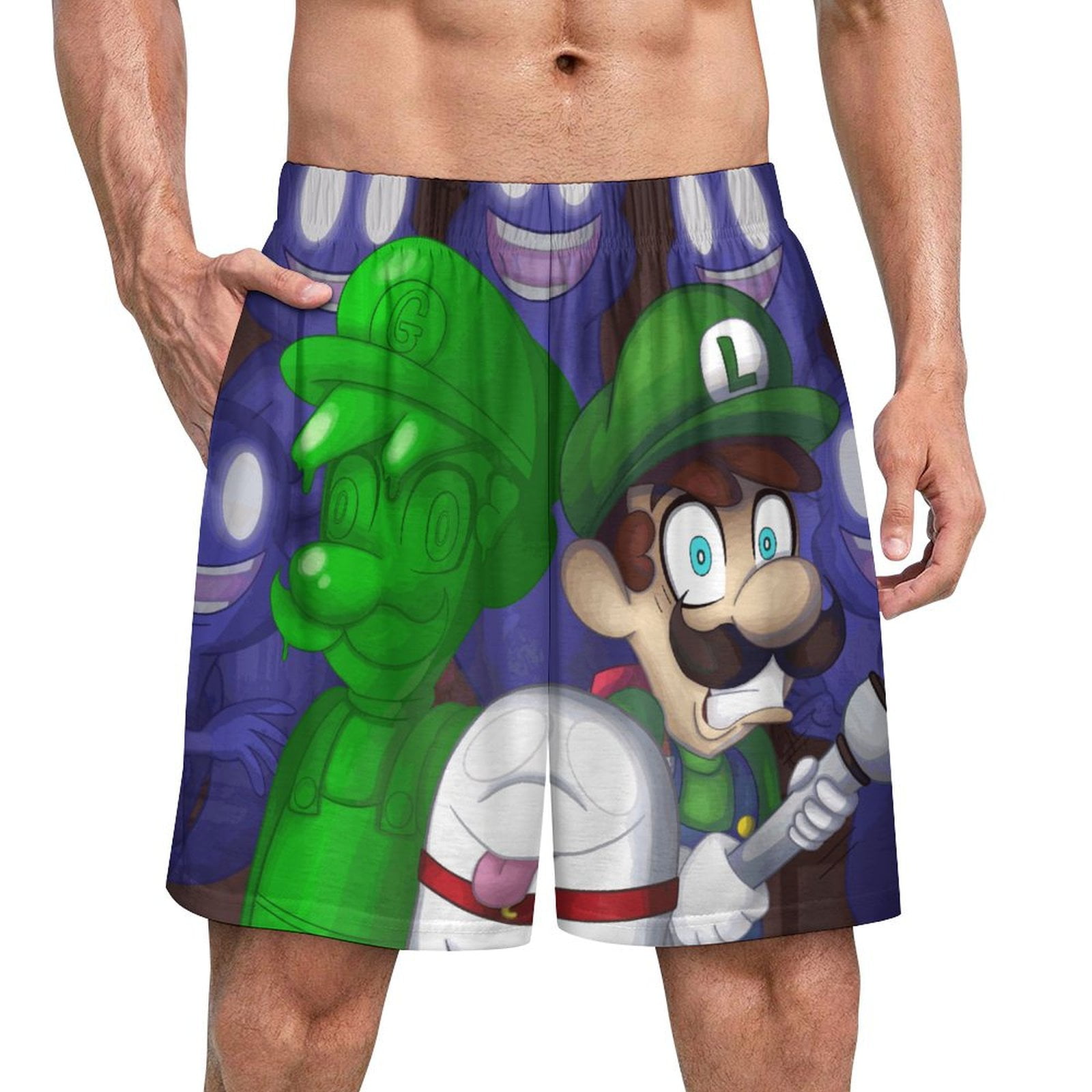 Boo Horror Luigi's Mansion Pajama Pants For Men Lounge Shorts Bottoms ...