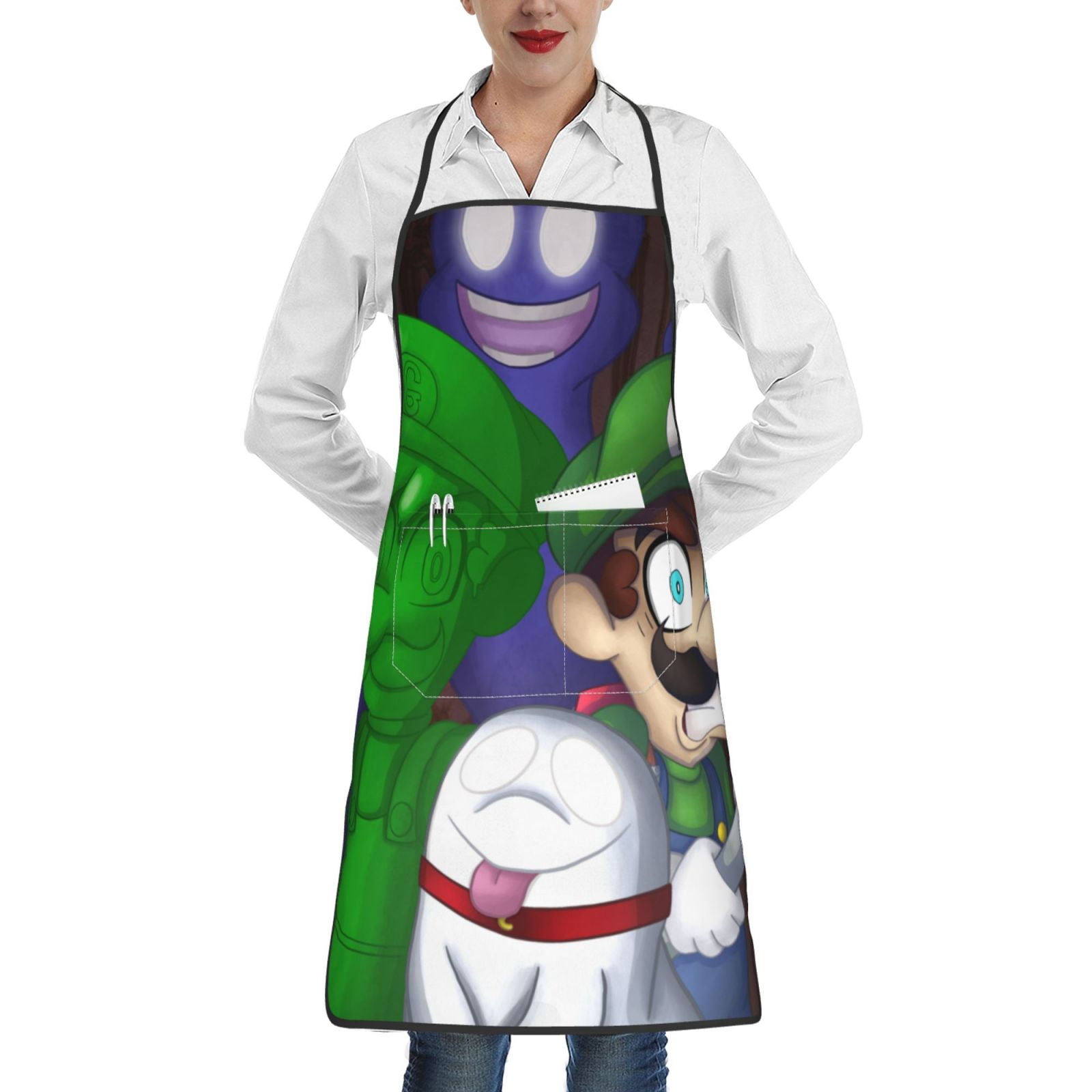 Boo Horror Luigi's Mansion Waterproof Apron Home Decor Kitchen Fashion ...