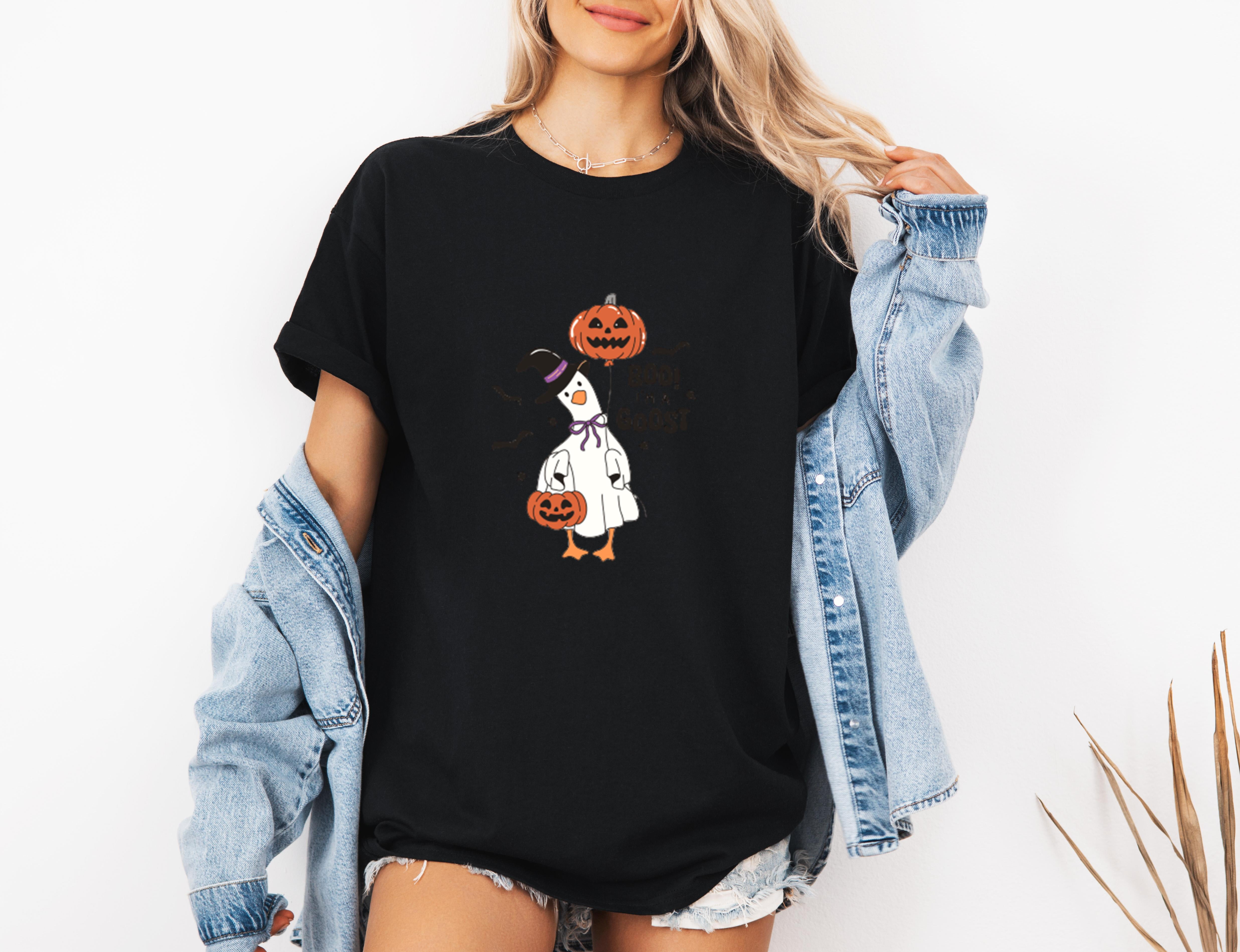 Boo I Am A Goost Funny Halloween Goose Ghost Gift Unisex T-Shirt, up to ...