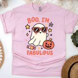 Boo I’m Fabulous Graphic Tee Funny Ghost Pumpkin Candy Shirt, Light ...