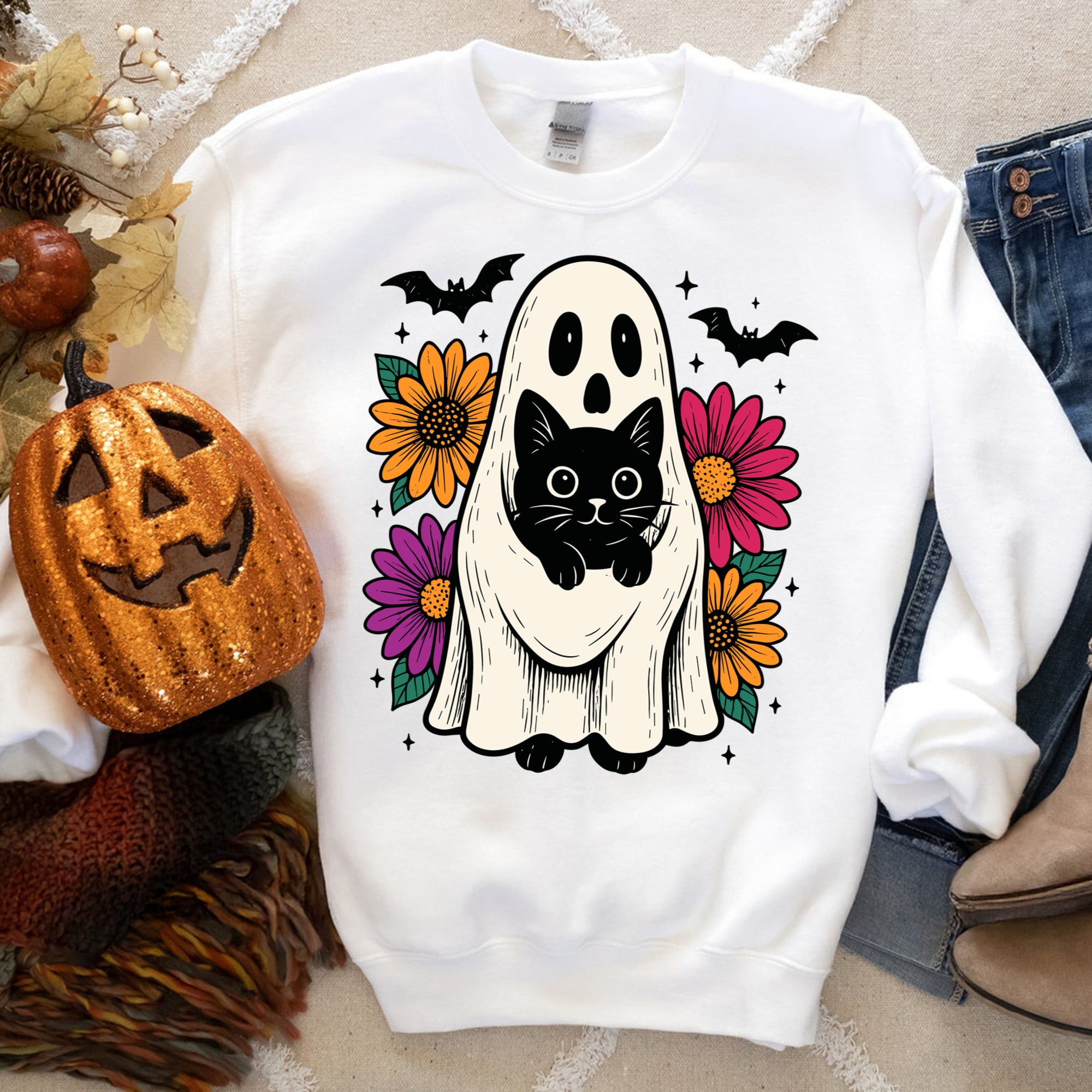 "Boo! I'm Here for the Boos" Sweatshirt – Cozy Witchy Vibe – Halloween ...