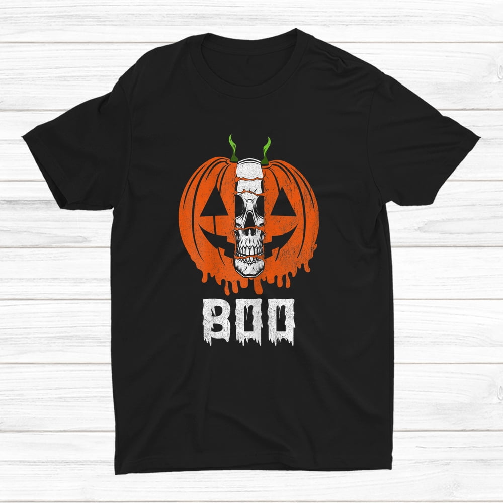 Boo Jack O Lantern Skull Scary Halloween Shirt Gift Black Unisex T ...