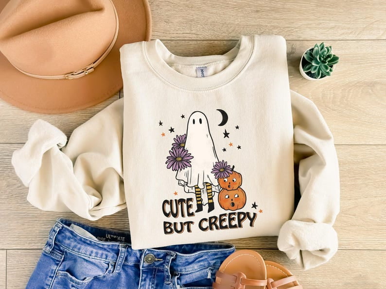 Boo Jee Cute Ghost Sweatshirt, Cute But Creepy Ghost Sweatshirt, Boo ...