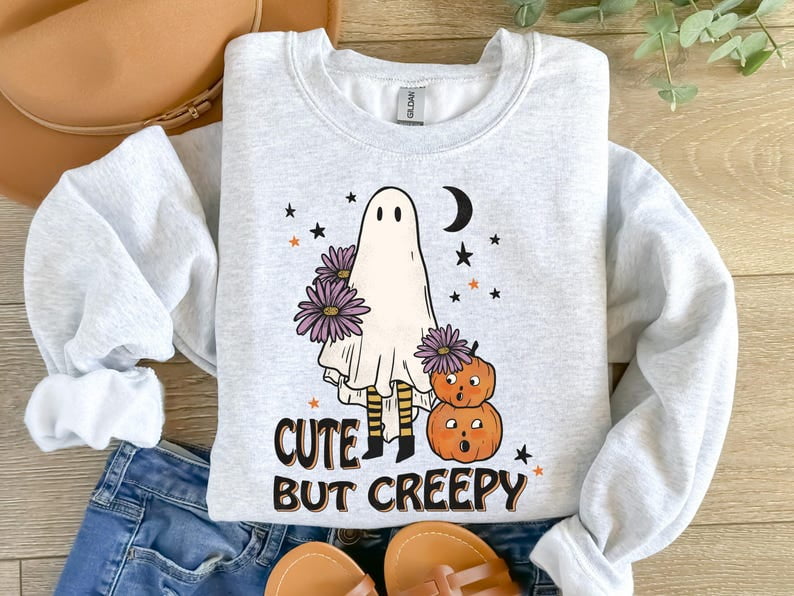 Boo Jee Cute Ghost Sweatshirt, Cute But Creepy Ghost Sweatshirt, Boo ...