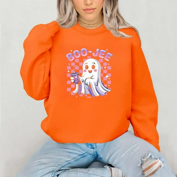 Boo Jee Funny Ghost Groovy Happy Halloween Creepy Season Themed Graphic ...