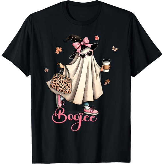 Boo Jee Ghost Coffee Coquette Bow T-shirt - Walmart.com