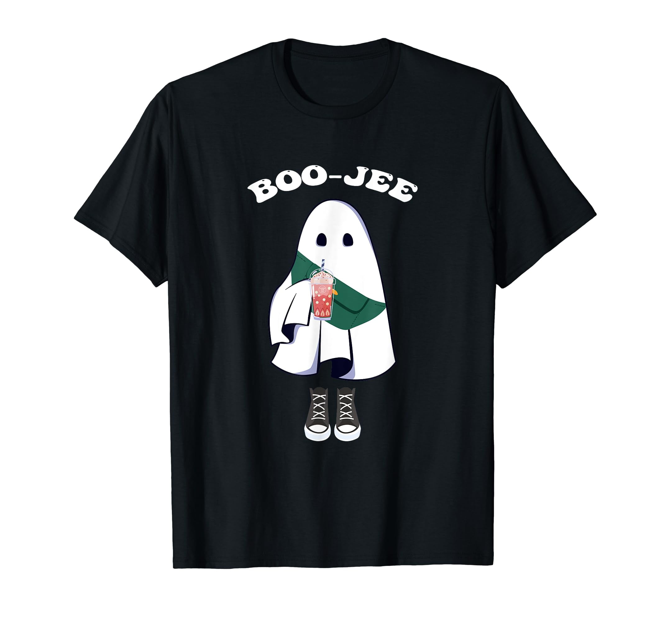 Boo-Jee Ghost Drinking Ice Tea with Shoes Halloween Boogee T-Shirt ...