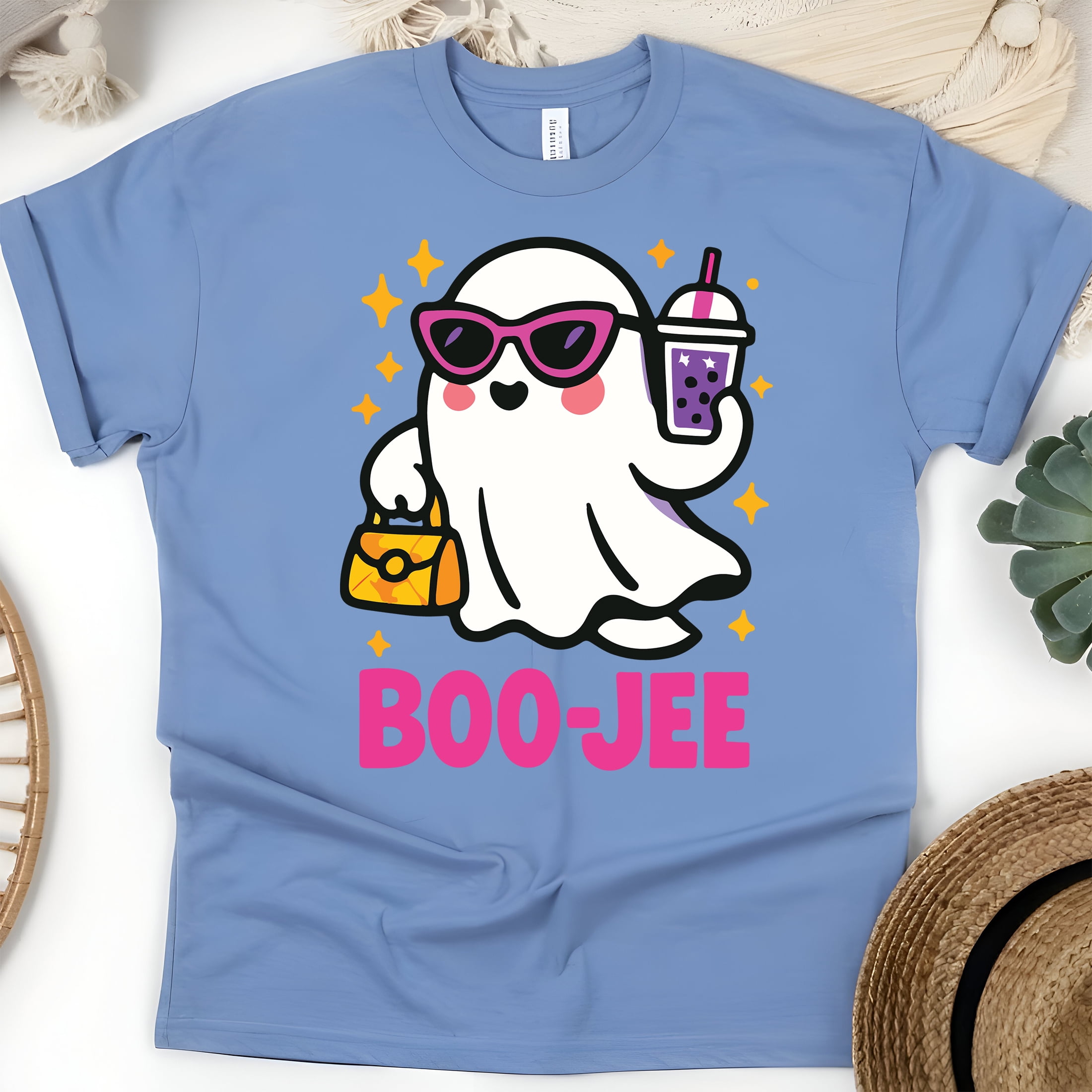 Boo Jee Ghost Graphic Tee | Cute Kawaii Bubble Tea T-Shirt for Women ...