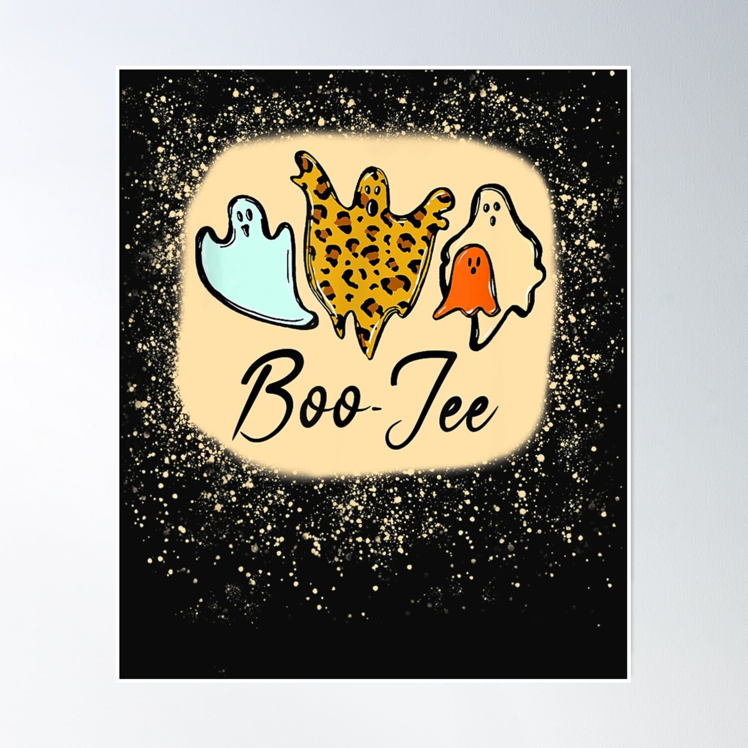 Boo Jee Ghost Leopard Hippie Halloween Poster Wall Art, Modern Wall ...