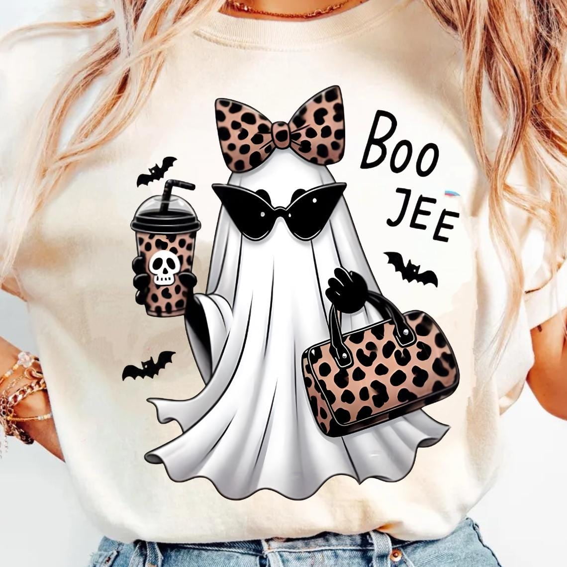 Boo Jee Ghost ,Leopard Print ,Boujee Sublimation Design TSHIRT All Size ...