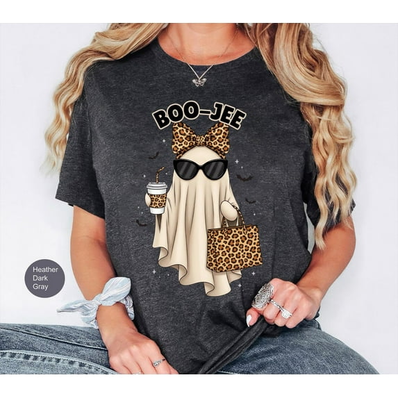 Boo-Jee Ghost Shirt, Leopard Ghost Tee, Ghost Coffee Shirt, Fall Shirt ...