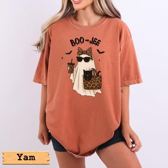 Boo Jee Ghost Shirt Leopard Ghost Tee Ghost Coffee Shirt Fall Shirt ...