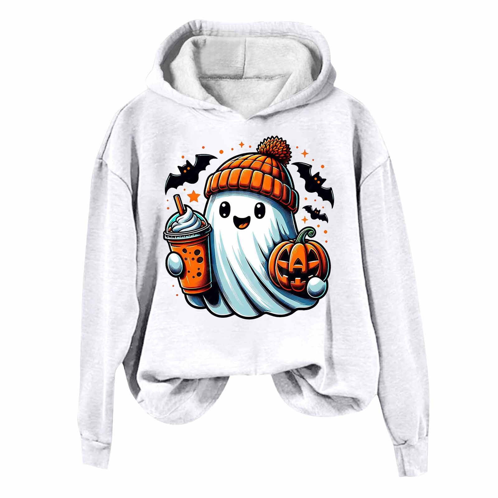 Boo Jee Hoodie 2025 Halloween Pumpkin Ghost Coffee Hoodies for Women ...