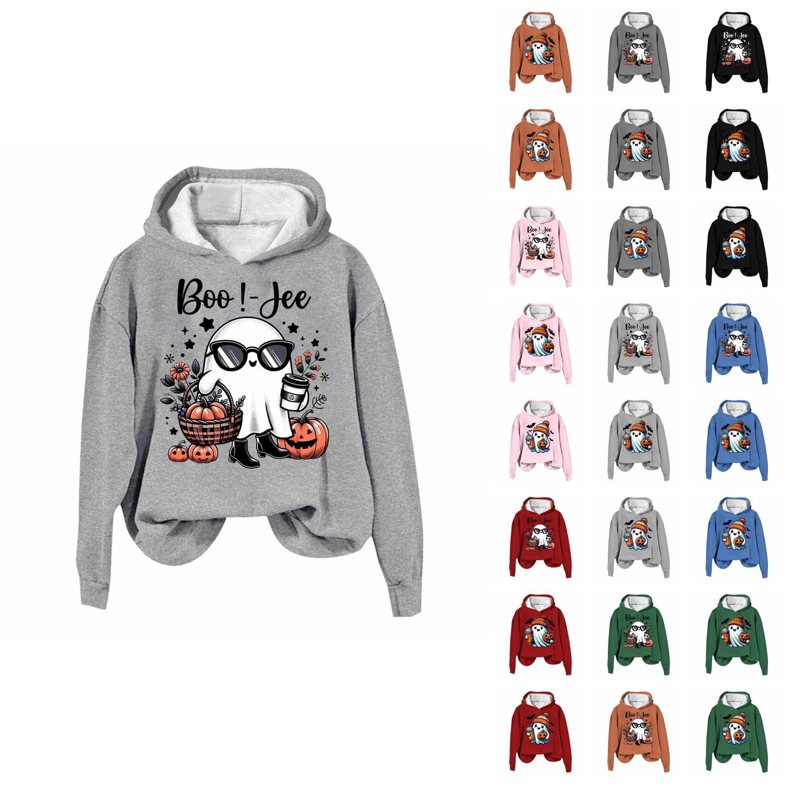 Boo Jee Hoodie 2025 Halloween Pumpkin Ghost Coffee Hoodies for Women ...