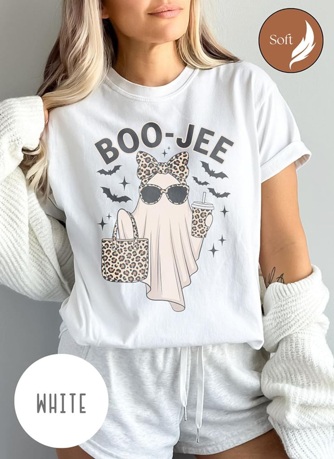 Boo Jee Leopard Print Ghost Shirt, Season Coffee Ghost Shirt, Boujee Ghost For Cricut Shirt ...
