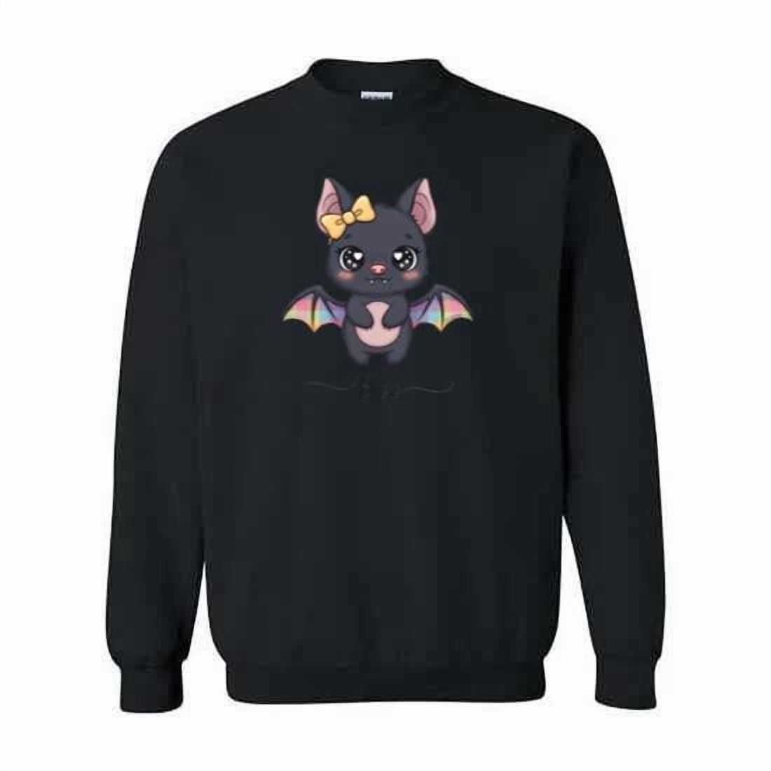 Boo Kawaii Bat With Rainbow Wings Cute Halloween Art Unisex Sweatshirt ...