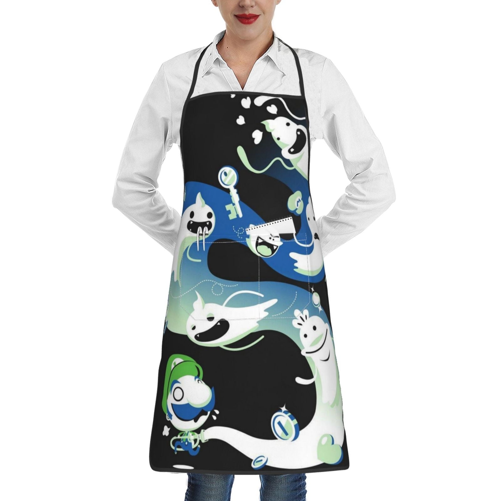 Boo Moon Luigi's Mansion Waterproof Apron Home Decor Kitchen Fashion ...