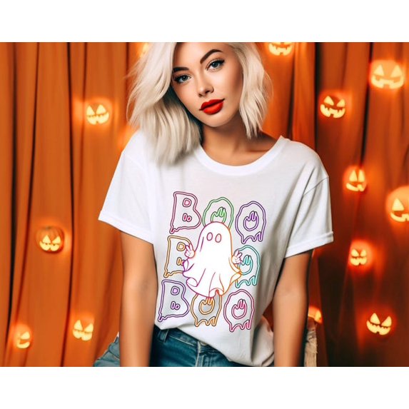 Boo Neon T-Shirt, Neon Ghost Shirt, Ghost Neon Shirt, Party Shirt, Boo ...