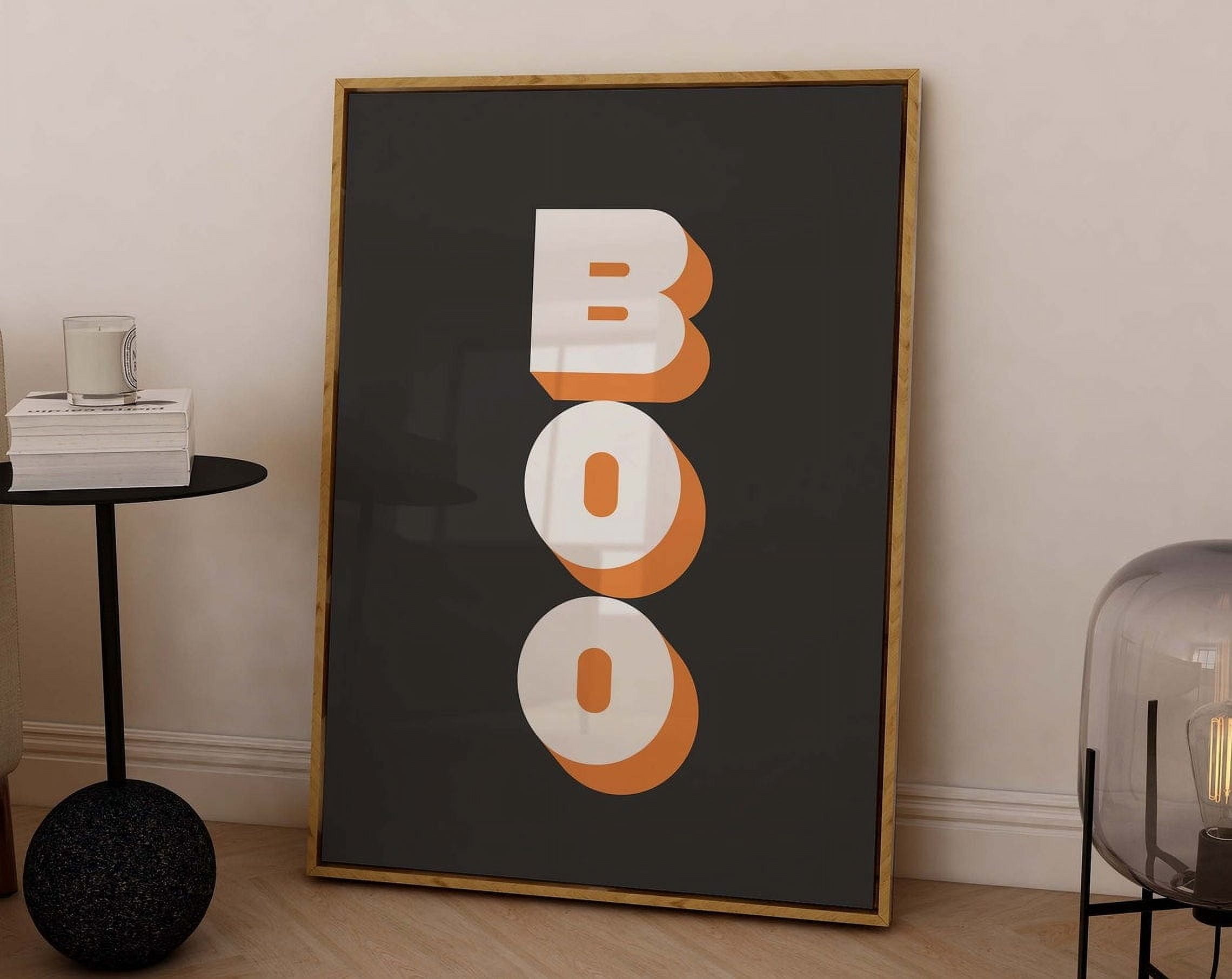 Boo Print, Art, Cute Black Wall Decor, Trendy Wall Art, Spooky Season ...