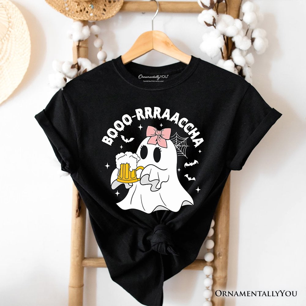 Boo-Rracha Halloween Ghost T-Shirt, Funny Mexican Drunk Tee with Cute ...