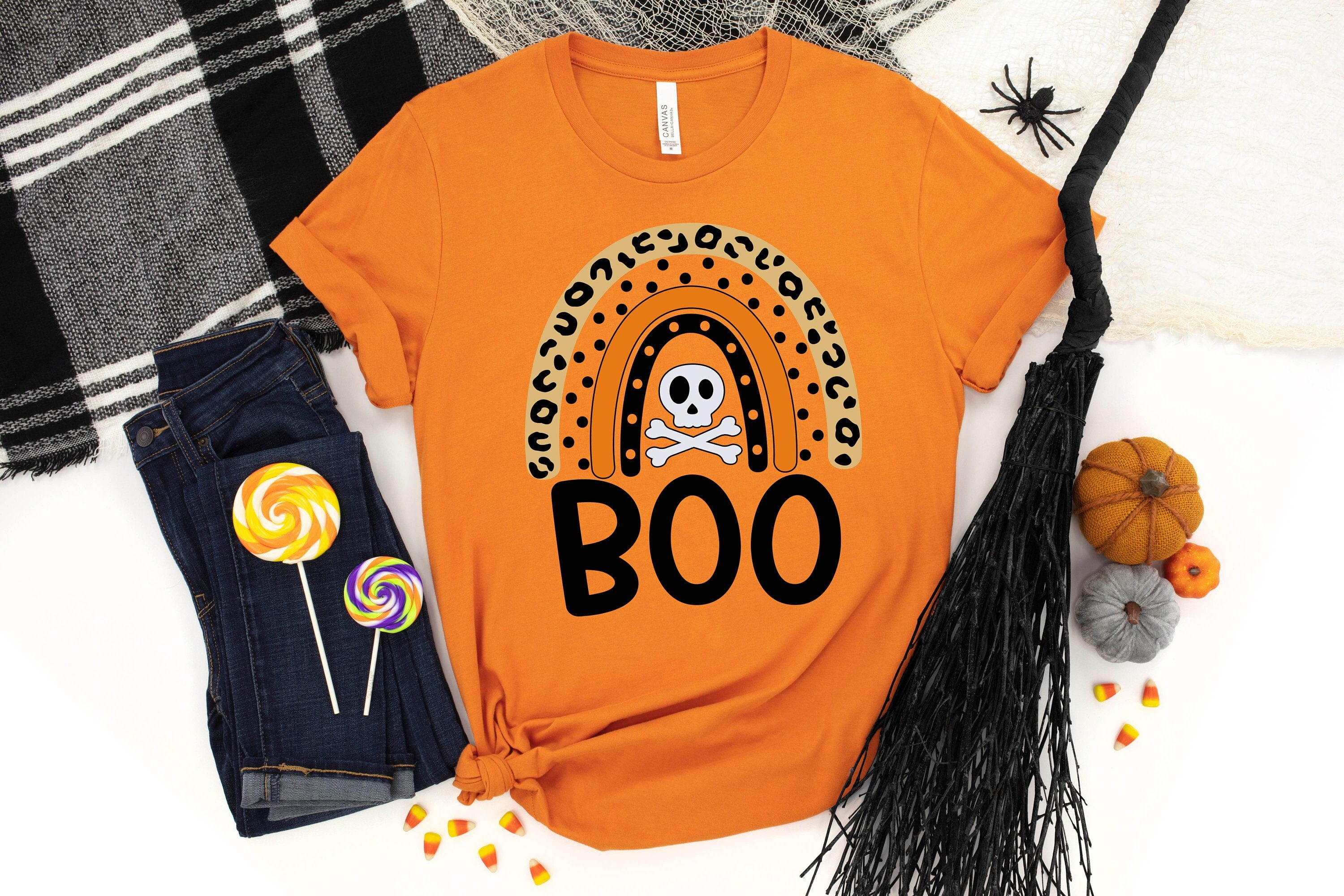 Boo Shirt Halloween Boo Shirt Boo Skull Shirt Boo Rainbow Shirt Boo ...