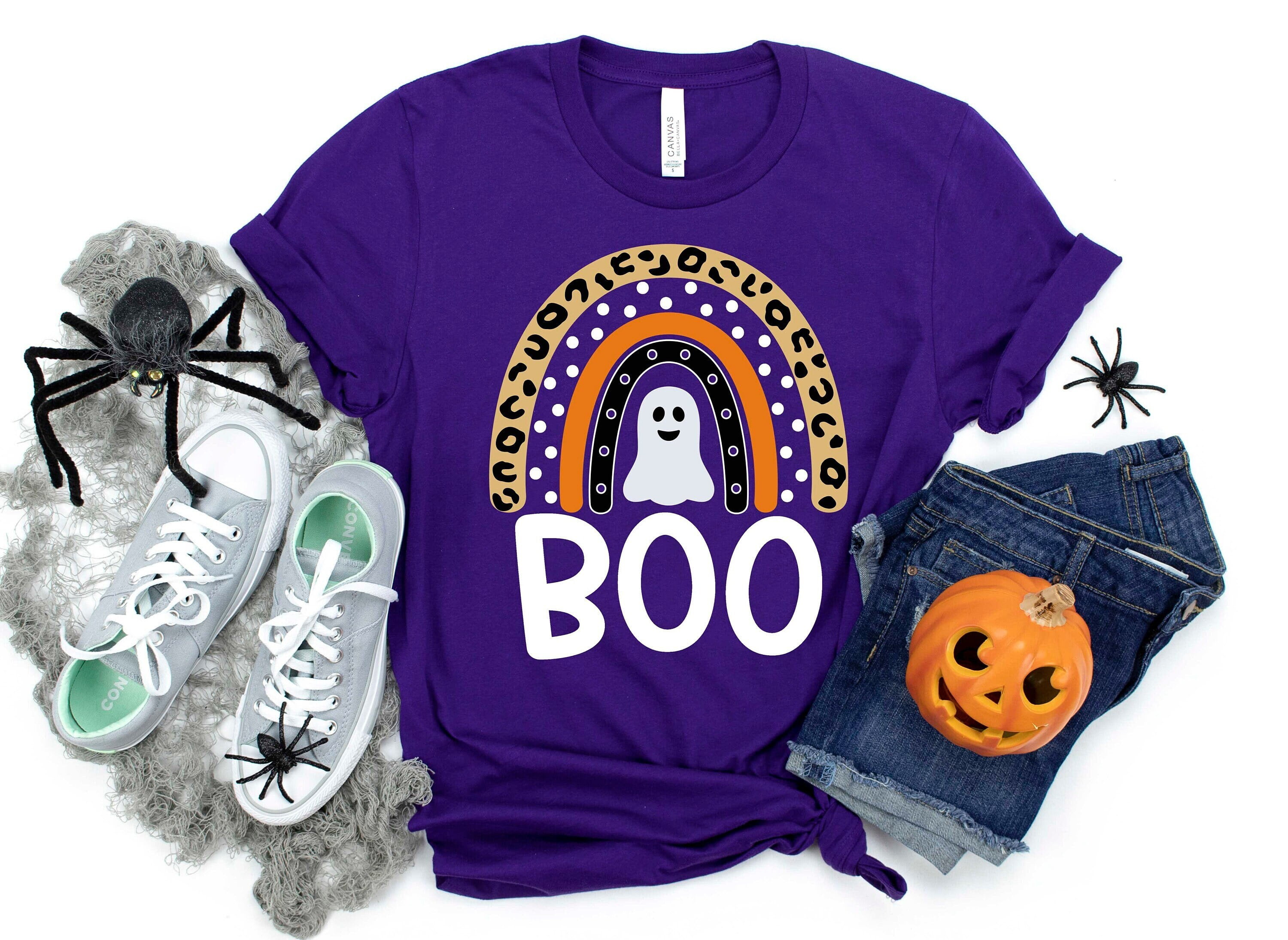 Boo Shirt Halloween Boo Shirt Cute Ghost Shirt Boo Rainbow Shirt ...