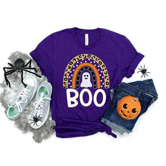 Boo Shirt Halloween Boo Shirt Cute Ghost Shirt Boo Rainbow Shirt ...