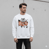 Boo Spider Web Halloween Night Cute Ghost Party Art Graphic Sweatshirt ...