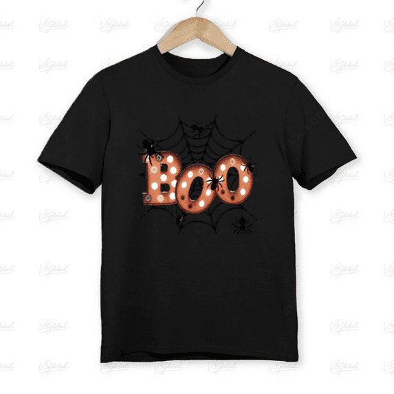 Boo Spider Web Halloween Night Ghost Graphic Design Unisex T-Shirt, up ...