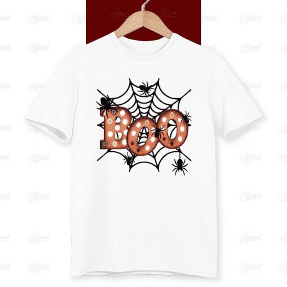 Boo Spider Web Halloween Night Ghost Graphic Design Unisex T-Shirt, up ...