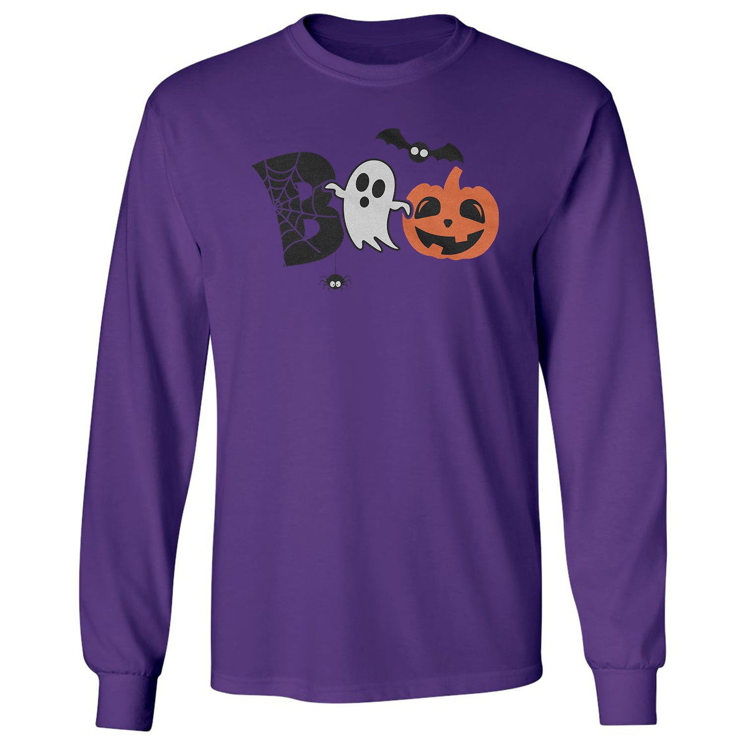 Boo Spiders Jack O Lantern Ghost Design - Halloween Long Sleeve T-Shirt ...