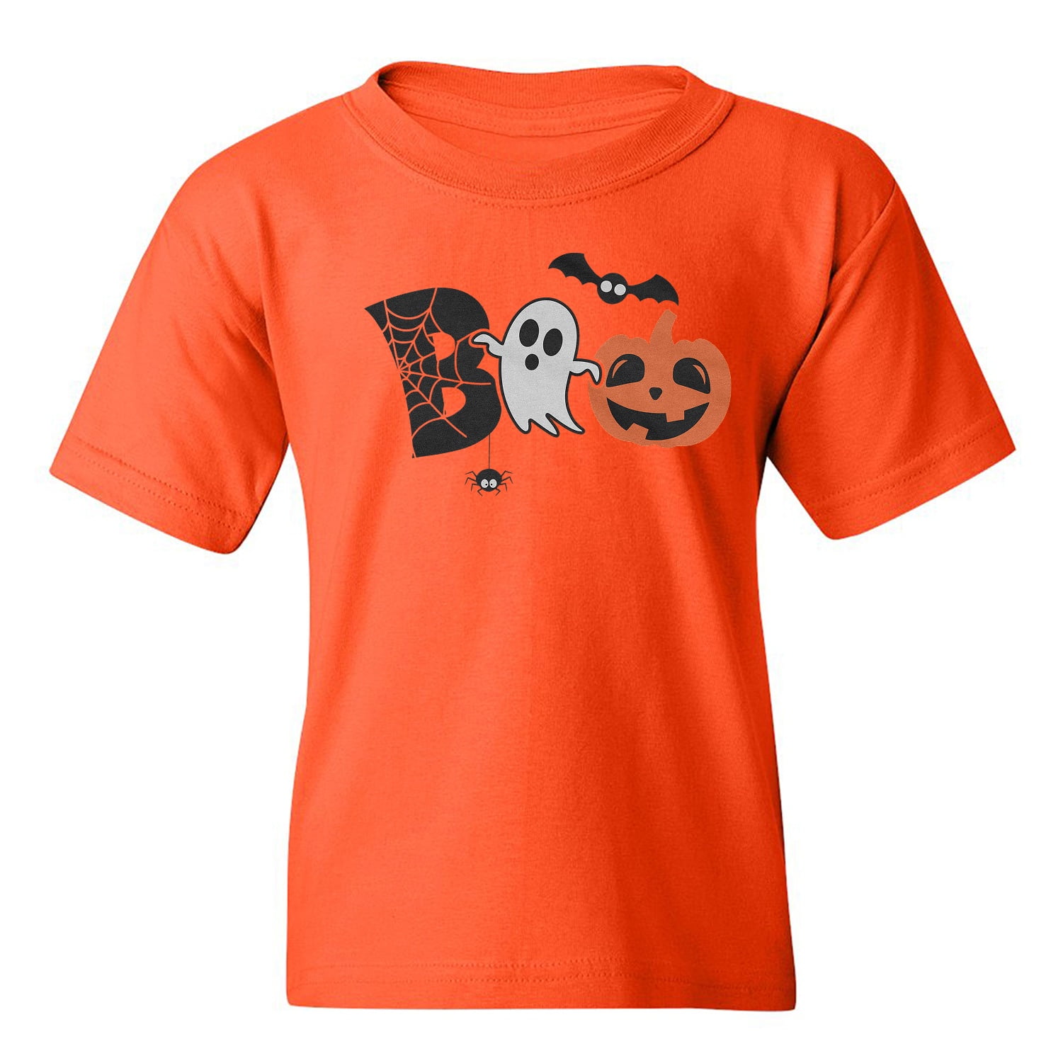 Boo Spiders Jack O Lantern Ghost Design - Halloween Youth Unisex T ...