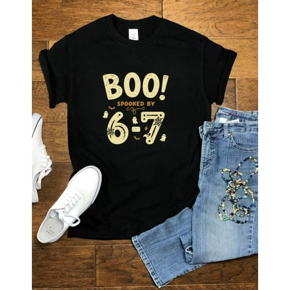 Boo Spooked By 67 Funny Sixty Seven Halloween Ghost Themed Humor Unisex ...