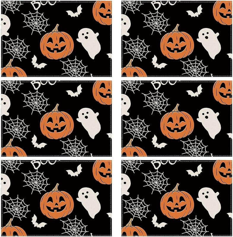 Boo Spooky Ghost Pumpkin Halloween Table Runner Burlap Table Decoration ...