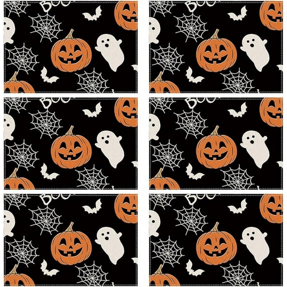 Boo Spooky Ghost Pumpkin Halloween Table Runner Burlap Table Decoration ...