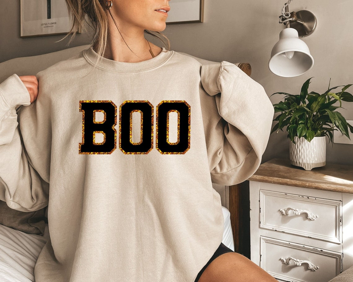 Boo Sweatshirt,Sweater, Boo Crewneck, Cute Sweater,Shirts, Boo, Full ...