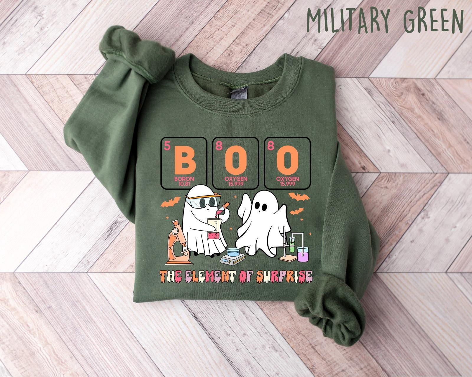 Boo The Element Of Surprise Shirt, Spooky Science Teacher Halloween Tee ...